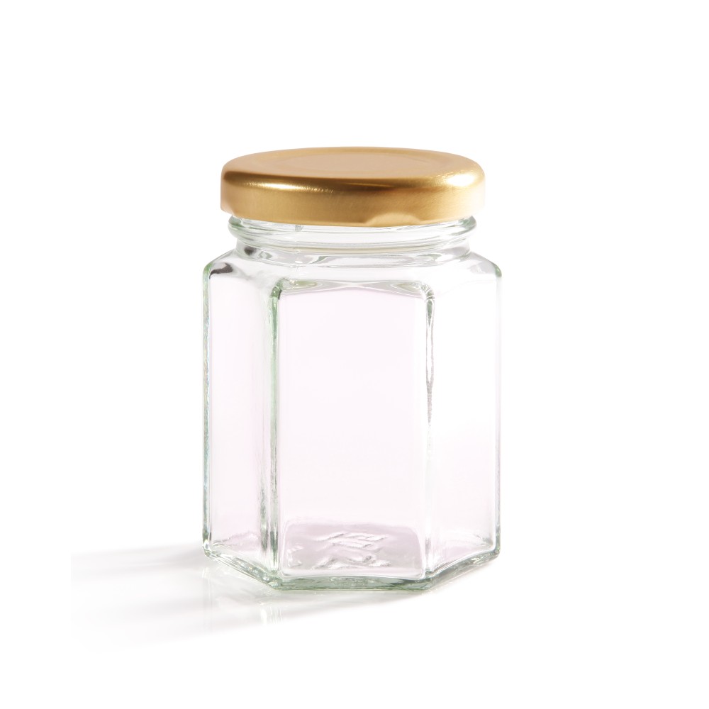 110ml Hexagonal Jam Jar with 48mm Twist-Off Lid for Trade - Bottle ...