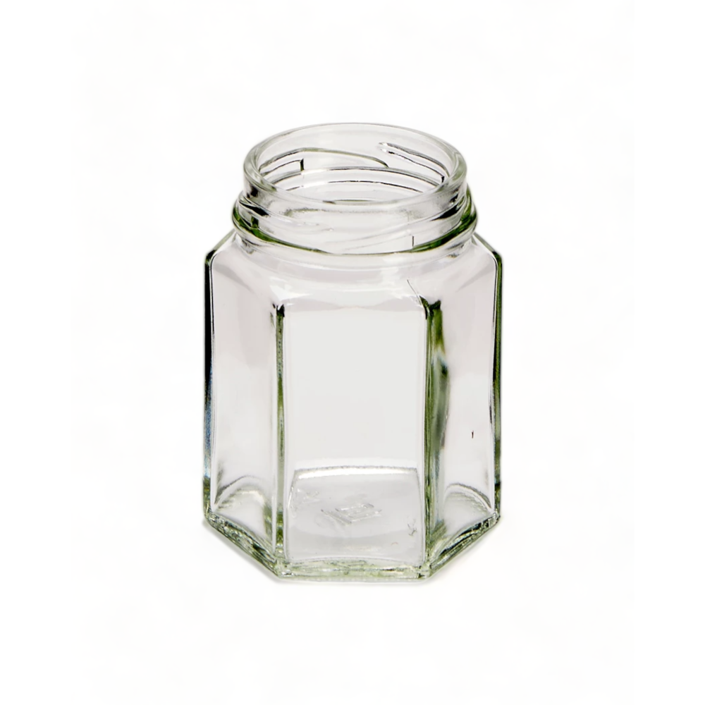 110ml Hexagonal Jam Jar with Colourful Twist-Off Lids - Perfect for ...