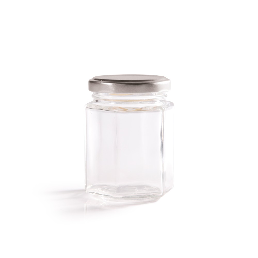 196ml (8oz) Hexagonal Jam Jar with Twist-Off Lid - Versatile & Stylish ...